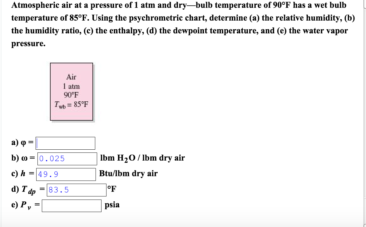 Solved Atmospheric air at a pressure of 1 atm and dry-bulb | Chegg.com