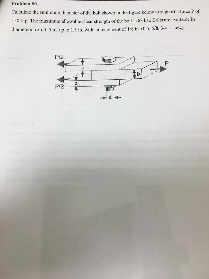 Solved Calculate the minimum diameter of the bolt shown in | Chegg.com
