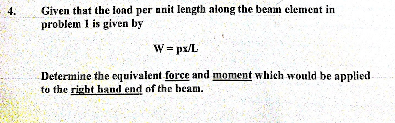 Solved For the beam shown below, use a one element model and | Chegg.com