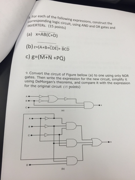 Solved For each of the following expressions, construct the | Chegg.com