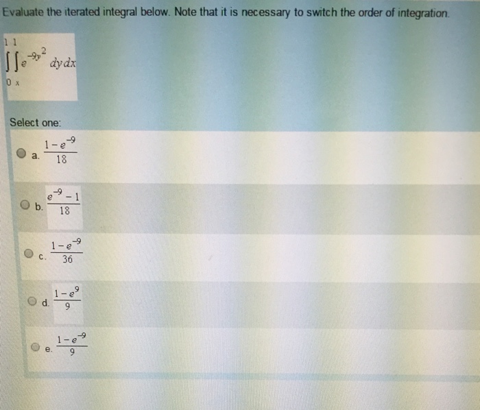 Solved Evaluate the iterated integral below. Integral_0^1 | Chegg.com