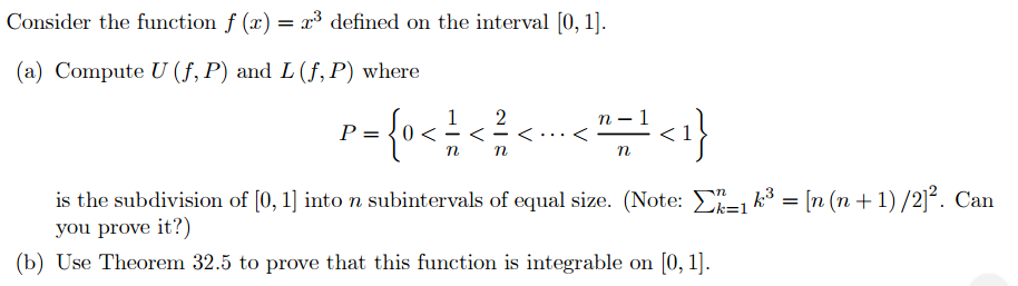 Solved Consider the function f(x) = x^3 defined on the | Chegg.com