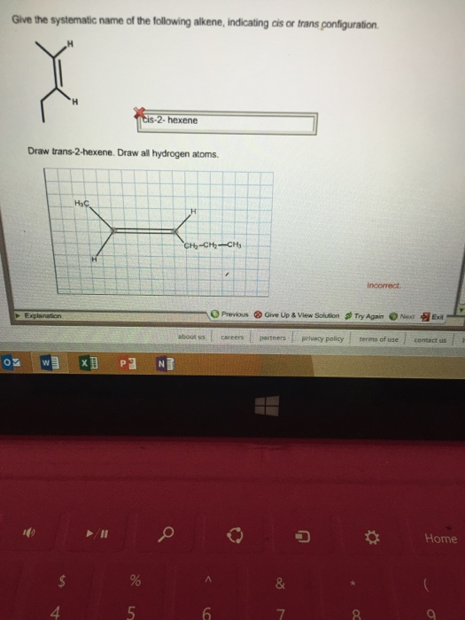 Solved Give the systematic name of the following alkene, | Chegg.com