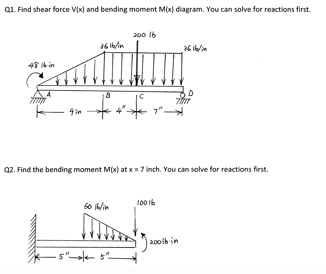 Solved Solve These Problems By Using Singularity Functions