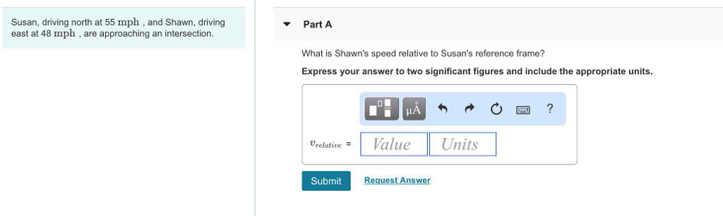 Solved Susan, driving north at 55 mph , and Shawn, driving | Chegg.com