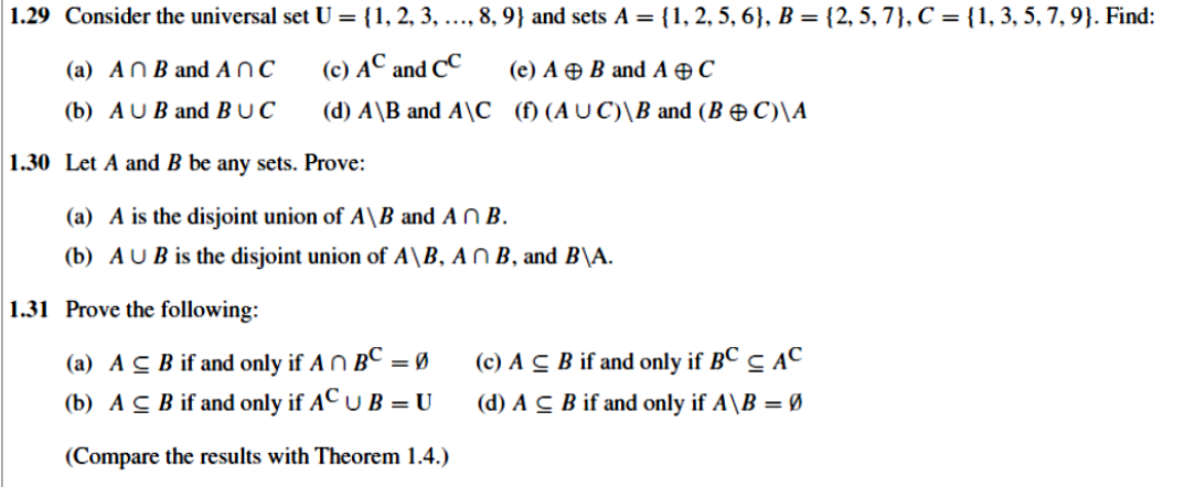 Solved Consider the universal set U = {1, 2, 3, ..., 8, 9} | Chegg.com
