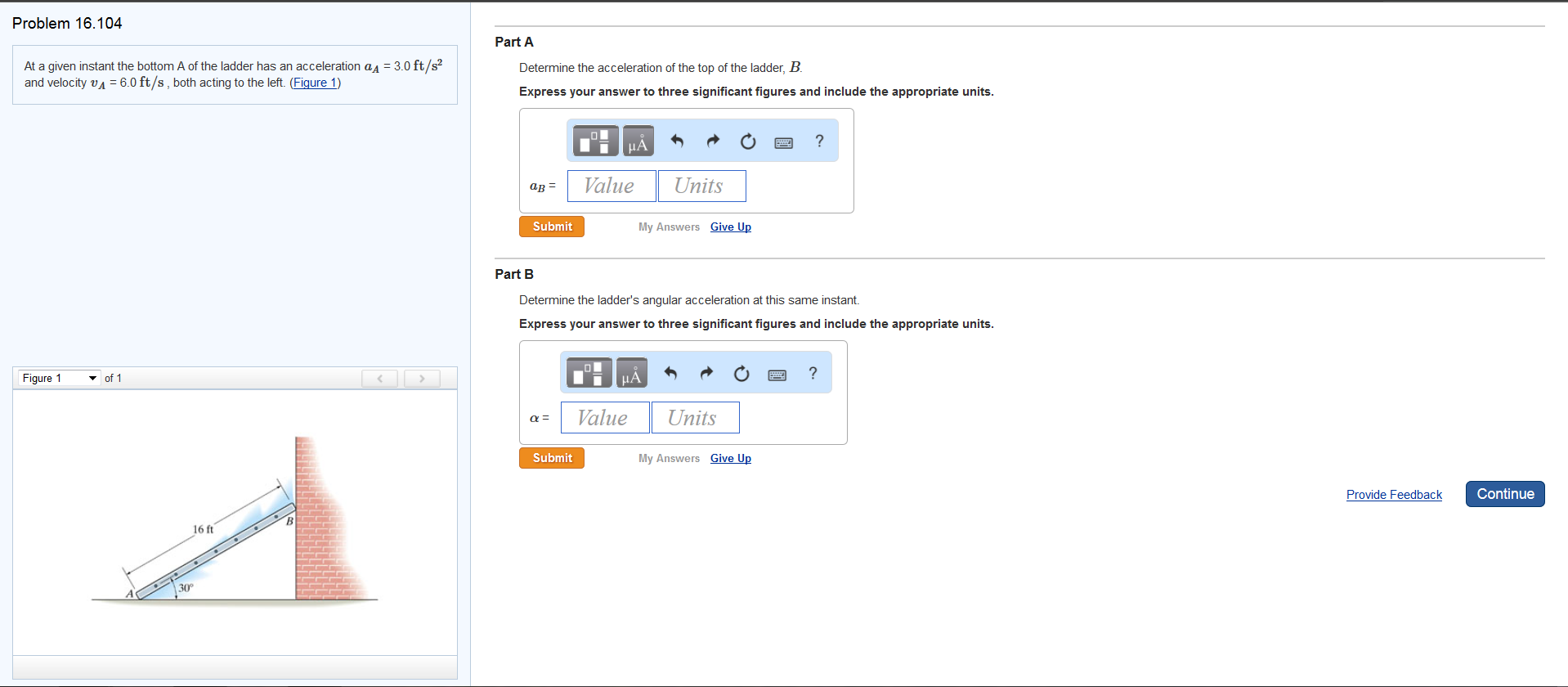 At a given instant the bottom A of the ladder has an | Chegg.com