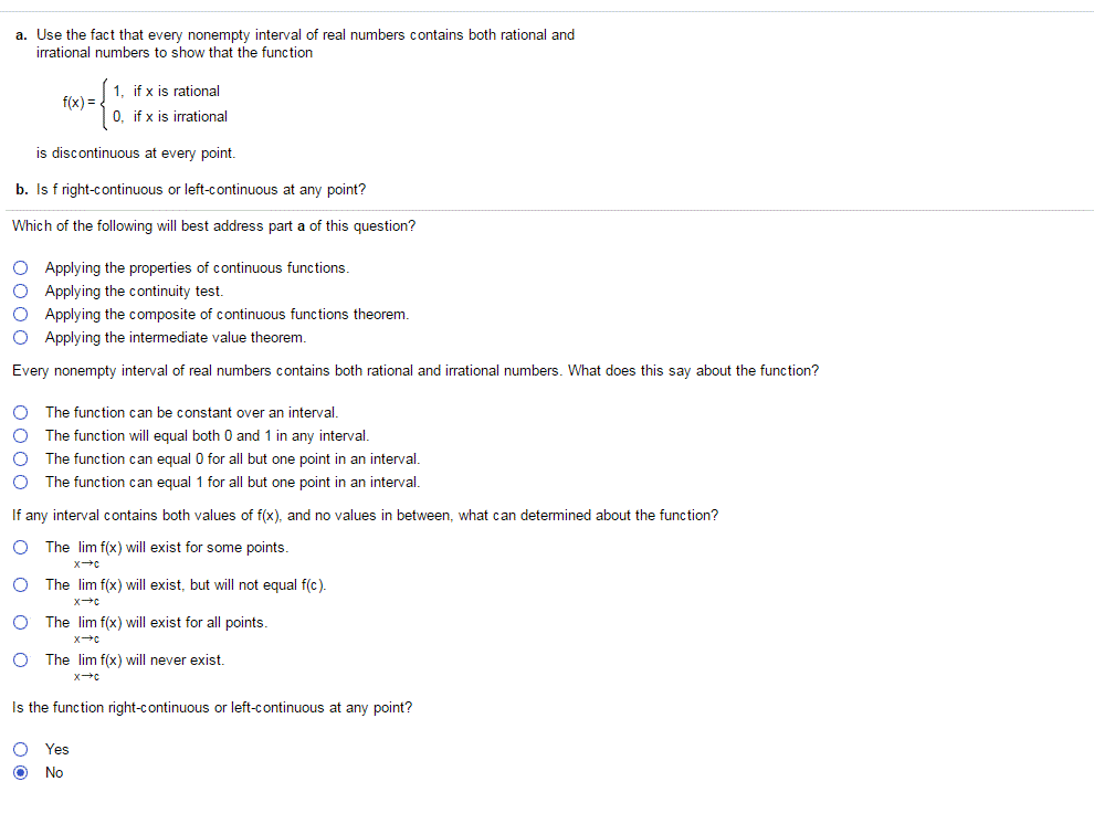 Solved a. Use the fact that every nonempty interval of real | Chegg.com