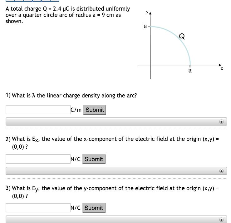 Solved A total charge Q = 2.4 mu C is distributed uniformly | Chegg.com