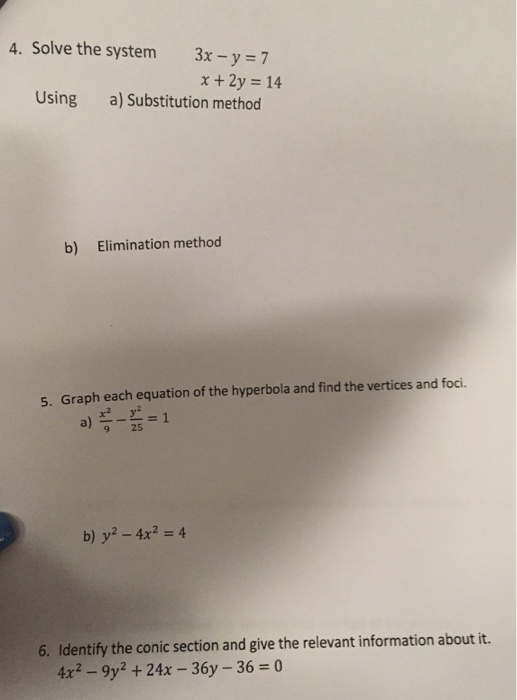 Solved Solve the system 3x - y = 7 x + 2y = 14 Graph each | Chegg.com