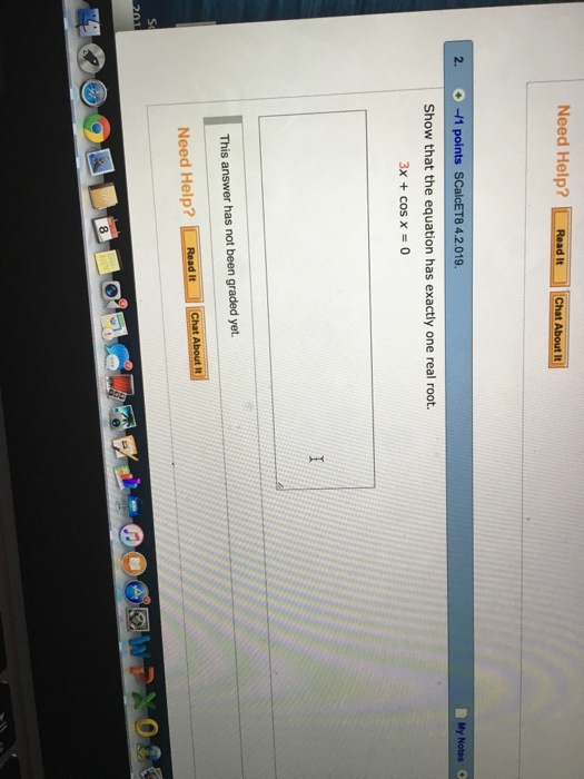 Solved Show that the equation has exactly one real root. 3x | Chegg.com