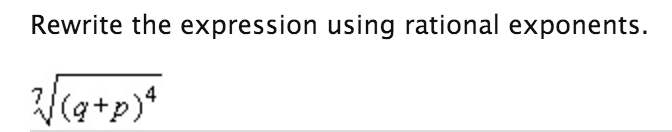 Solved Rewrite the expression using rational exponents. | Chegg.com