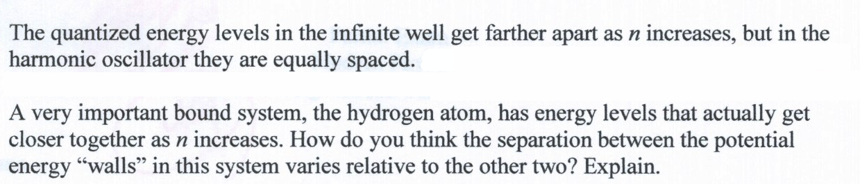 Solved The quantized energy levels in the infinite well get | Chegg.com