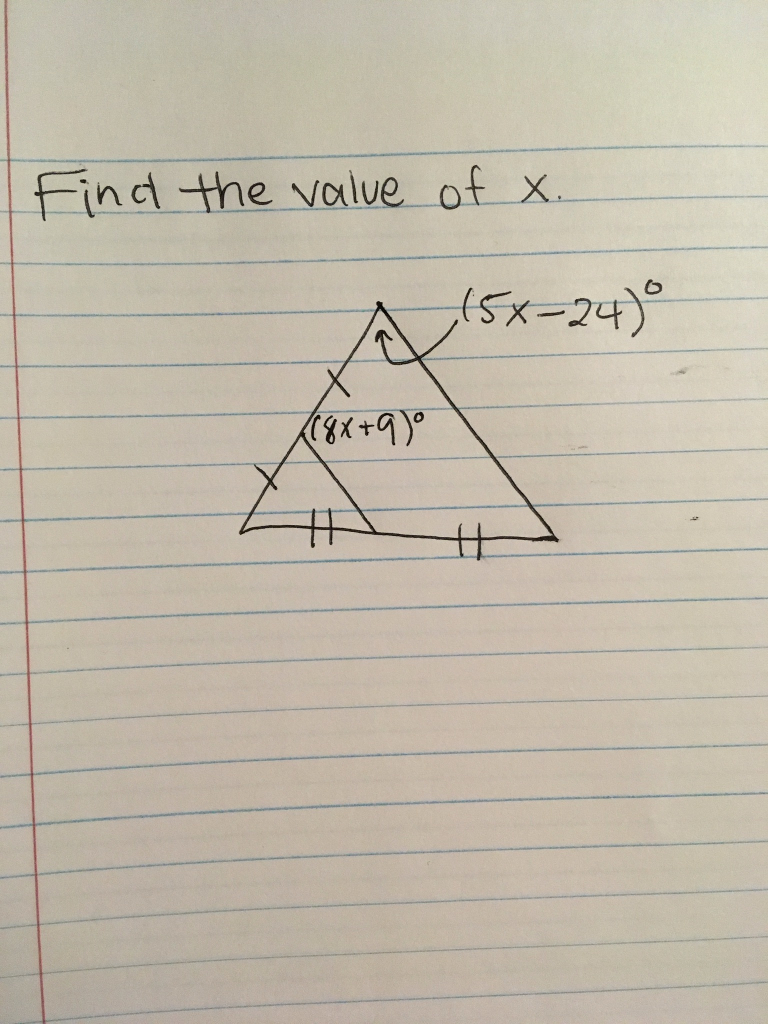 Solved Find the value of x. (5x 24) | Chegg.com