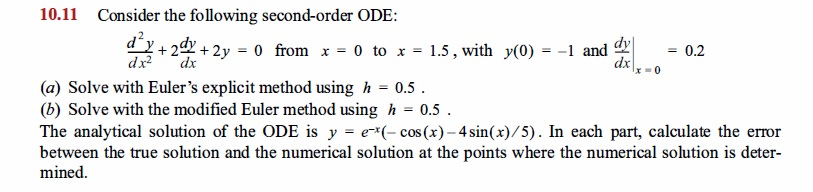 Solved Consider the following second-order ODE: Solve with | Chegg.com