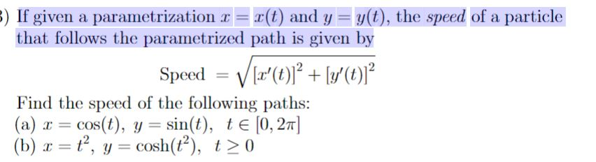 Solved f given a parametrization x=x(t) and y=y(t), the | Chegg.com