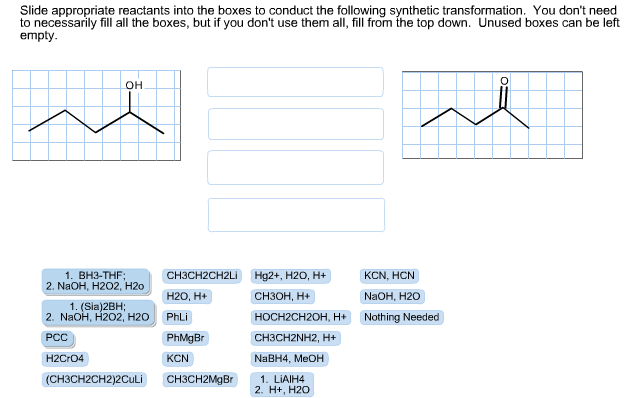 Solved Slide appropriate reactants into the boxes to conduct | Chegg.com