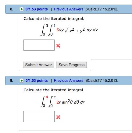Solved Calculate the iterated integral. integral^3_0 | Chegg.com