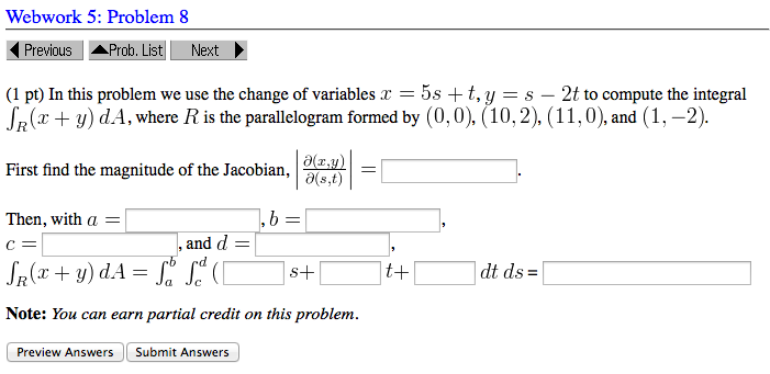 Solved In this problem we use the change of variables x = 5s | Chegg.com