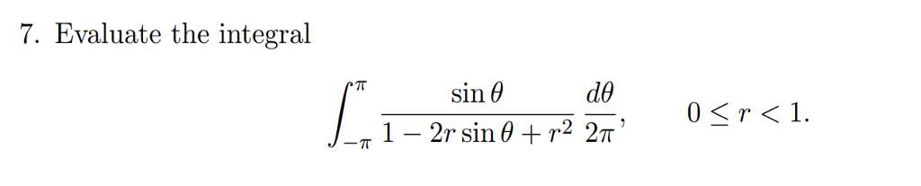Solved 7. Evaluate the integral do 2 2T sin ? | Chegg.com