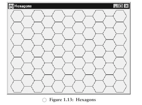 Solved Write a program that draws a pattern of hexagons as | Chegg.com
