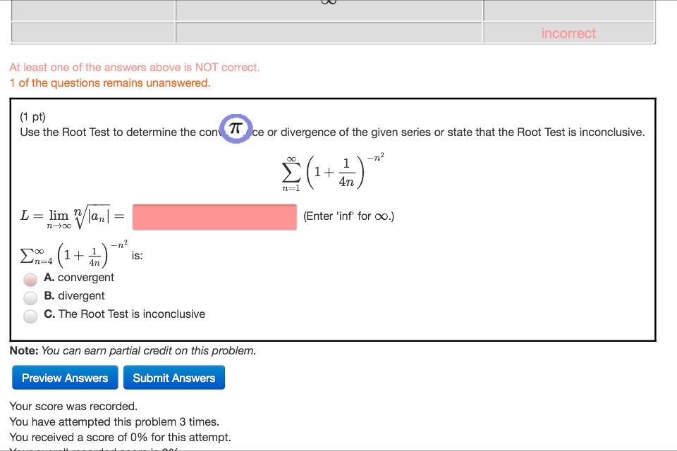 Solved Use the Root Test to determine the or divergence of | Chegg.com