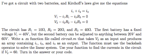 Solved In MATLAB, use a function to solve for unknowns in a | Chegg.com
