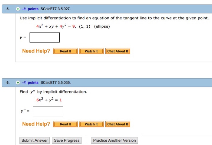 Solved Use implicit differentiation to find an equation of | Chegg.com