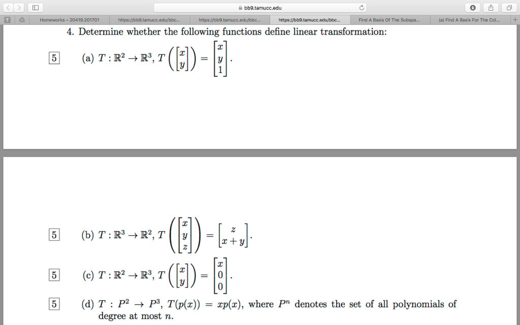 Solved Determine whether the following functions define | Chegg.com