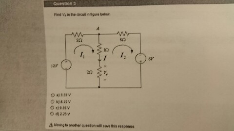 Solved Find V_o in the circuit in figure below. 3.33V 8.25 | Chegg.com