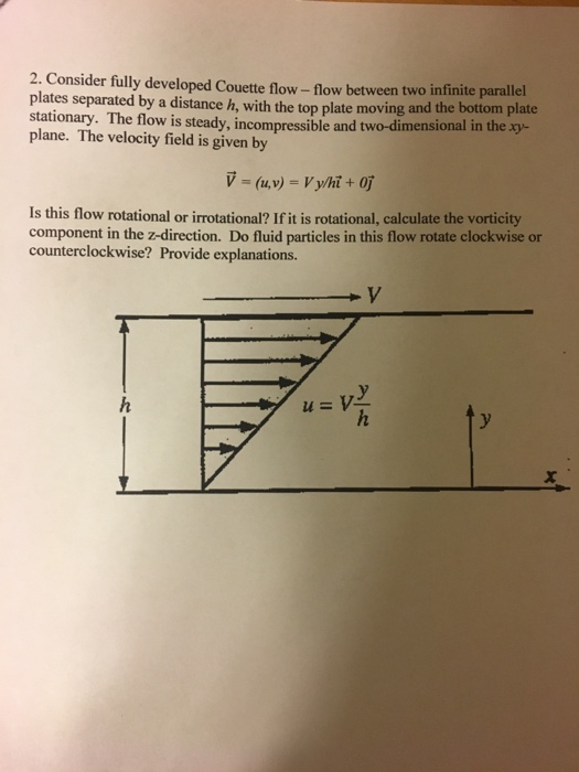 Solved Consider fully developed Couette flow - flow between | Chegg.com
