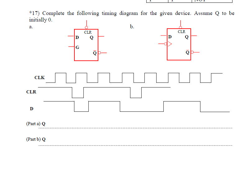 Solved Complete the following timing diagram for the given | Chegg.com