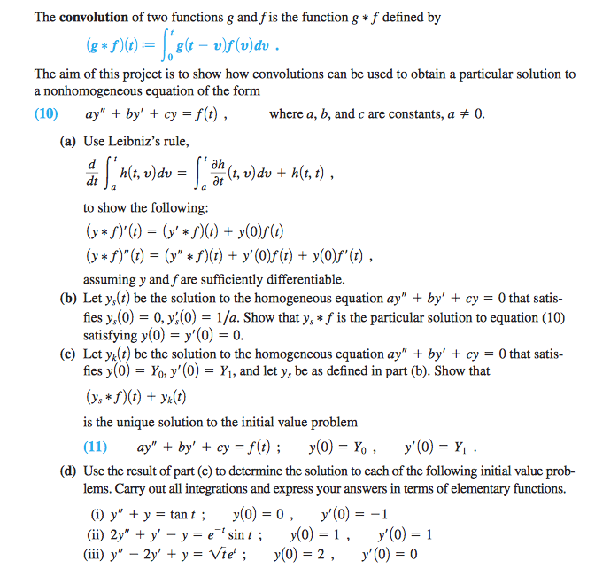 The Convolution Of Two Functions G And F Is The