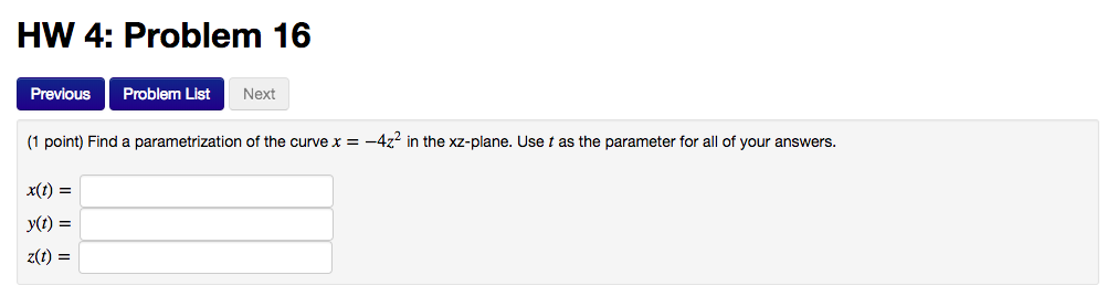 Solved HW 4: Problem 16 Previous Problem List Next (1 point) | Chegg.com
