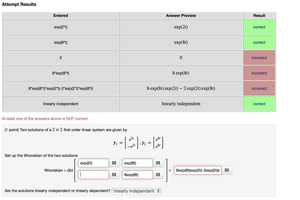 Solved Attempt Results Entered Answer Preview Result | Chegg.com