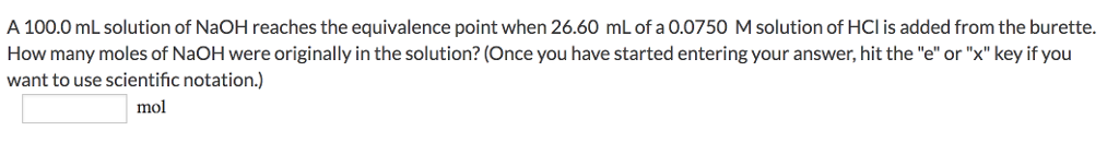 Solved A 100.0 mL solution of NaOH reaches the equivalence | Chegg.com