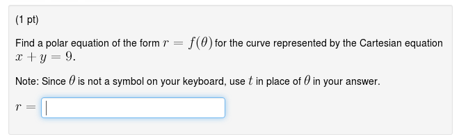 Solved Find a polar equation of the form r = f(theta) for | Chegg.com