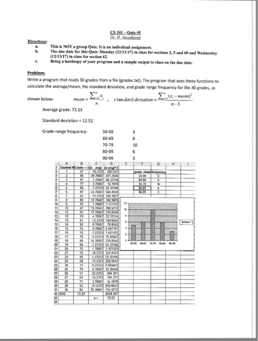 Solved write a program that reads 30 grades from a | Chegg.com