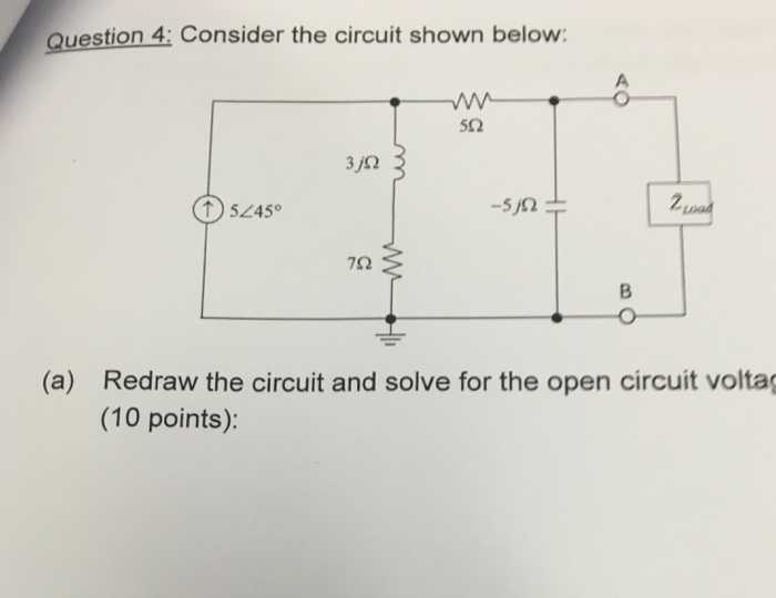 Solved Consider The Circuit Shown Below Redraw The Circuit