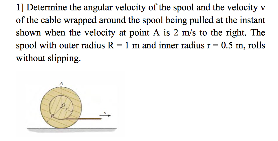 Solved Determine the angular velocity of the spool and the | Chegg.com