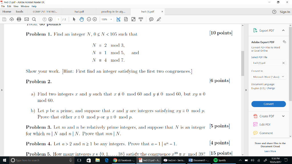 Solved | 0 -hw3 《1).pd+. Adobe Acrobat Reader DC File Edit | Chegg.com