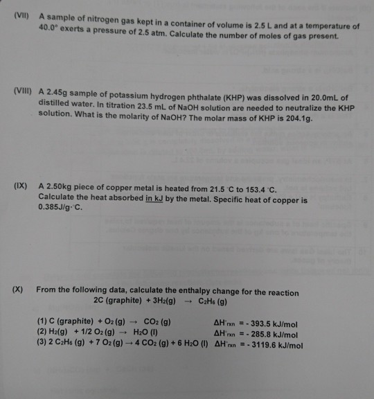 Solved A sample of nitrogen gas kept in a container of | Chegg.com