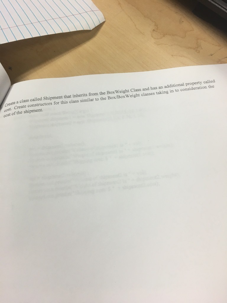 Solved Create a class called Shipment that inherits from the | Chegg.com