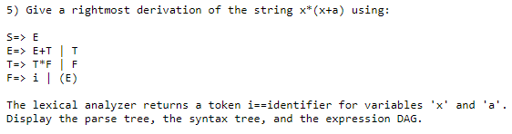 Solved Give a rightmost derivation of the string x* (x + a) | Chegg.com