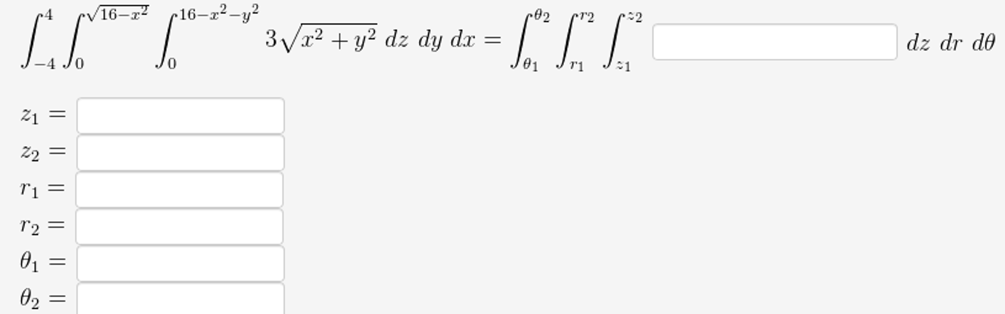 Solved Express the following rectangular triple integral as | Chegg.com