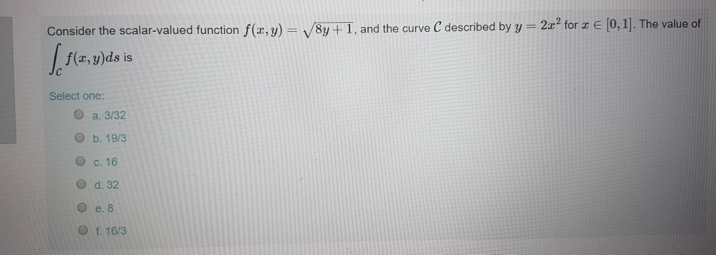 Solved Consider the scalar-valued function f(x,y)-V8y + 1, | Chegg.com