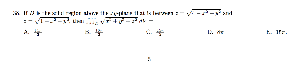 Solved 38. If D is the solid region above the zy-plane that | Chegg.com