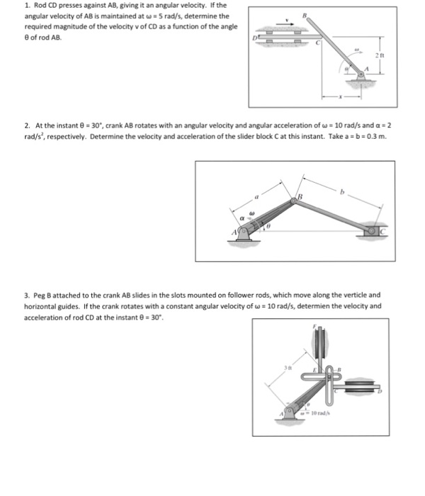 Solved Rod Cd Presses Against Ab Giving It An Angular
