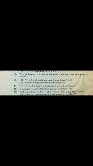 Solved Prove or disprove. A set has no limit points if and | Chegg.com