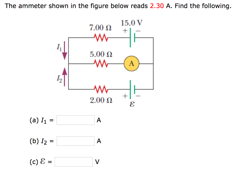 Solved The ammeter shown in the figure below reads 2.30 A. | Chegg.com